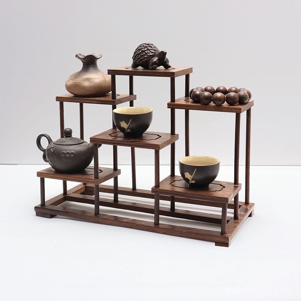 Zisha Pot Ornament Rack Shelf Shelf Teapot Rack Solid Wood Chinese ...