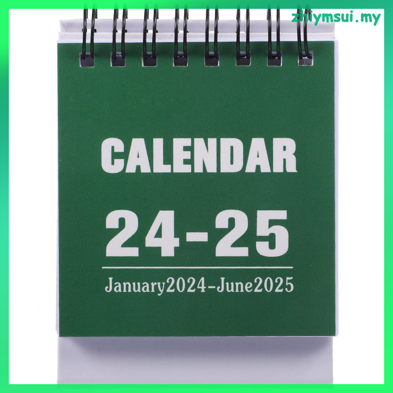 Mini Calendar Desk 2024 New Year Tabletop 2024-2025 Spiral Wire ...