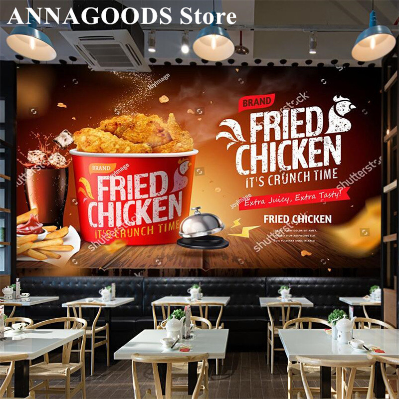 Fried Chicken Menu Background Wallpaper for Snack Bar Fast Food ...