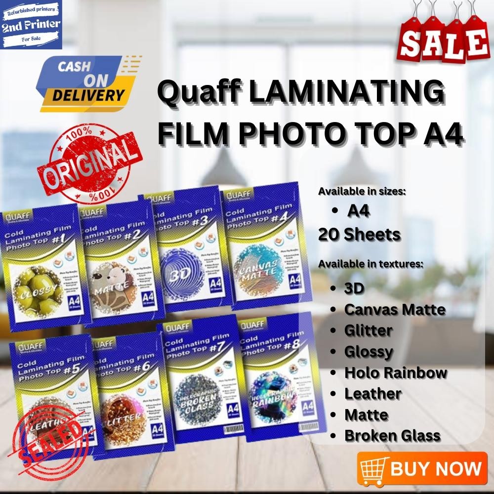 Quaff Cold Laminating Film Photo Top A4 Size 20Sheets (2nd Printer) | Shopee Malaysia