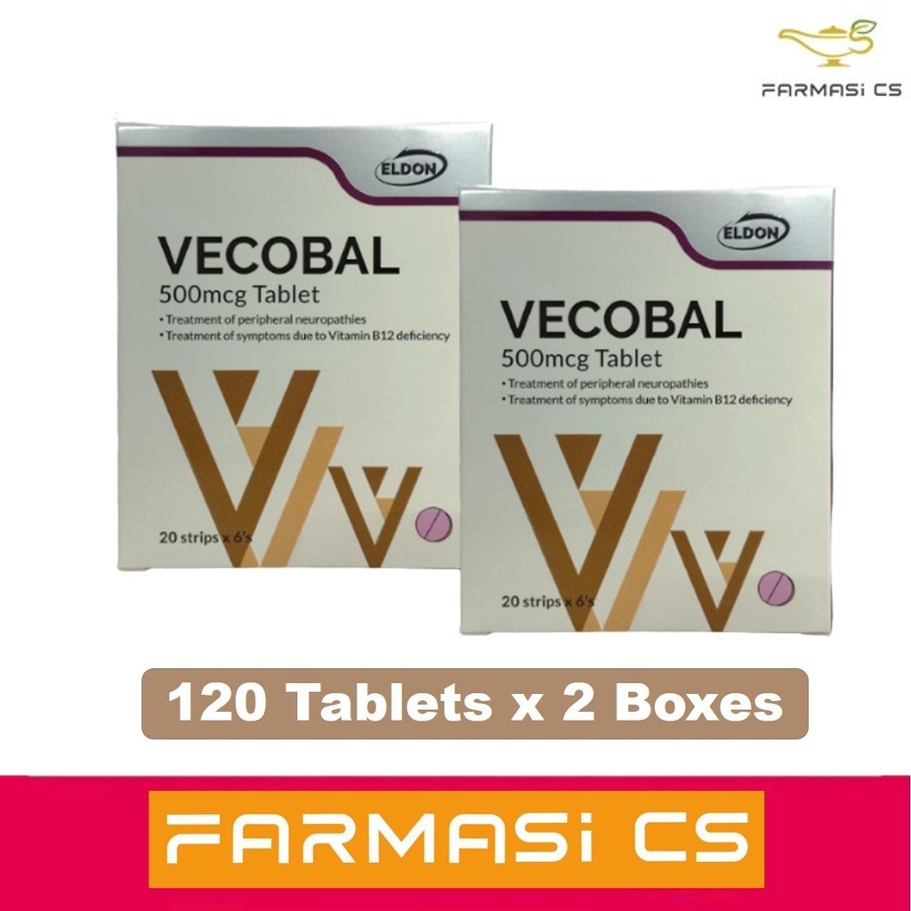 Eldon Vecobal 500mcg 120 Tablets x 2 Boxes [TWIN] EXP:04/2027 ...