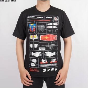 Gundam RX-78-2 Gunpla Set Style T-Shirt Jersey Material | Baju T-shirt ...