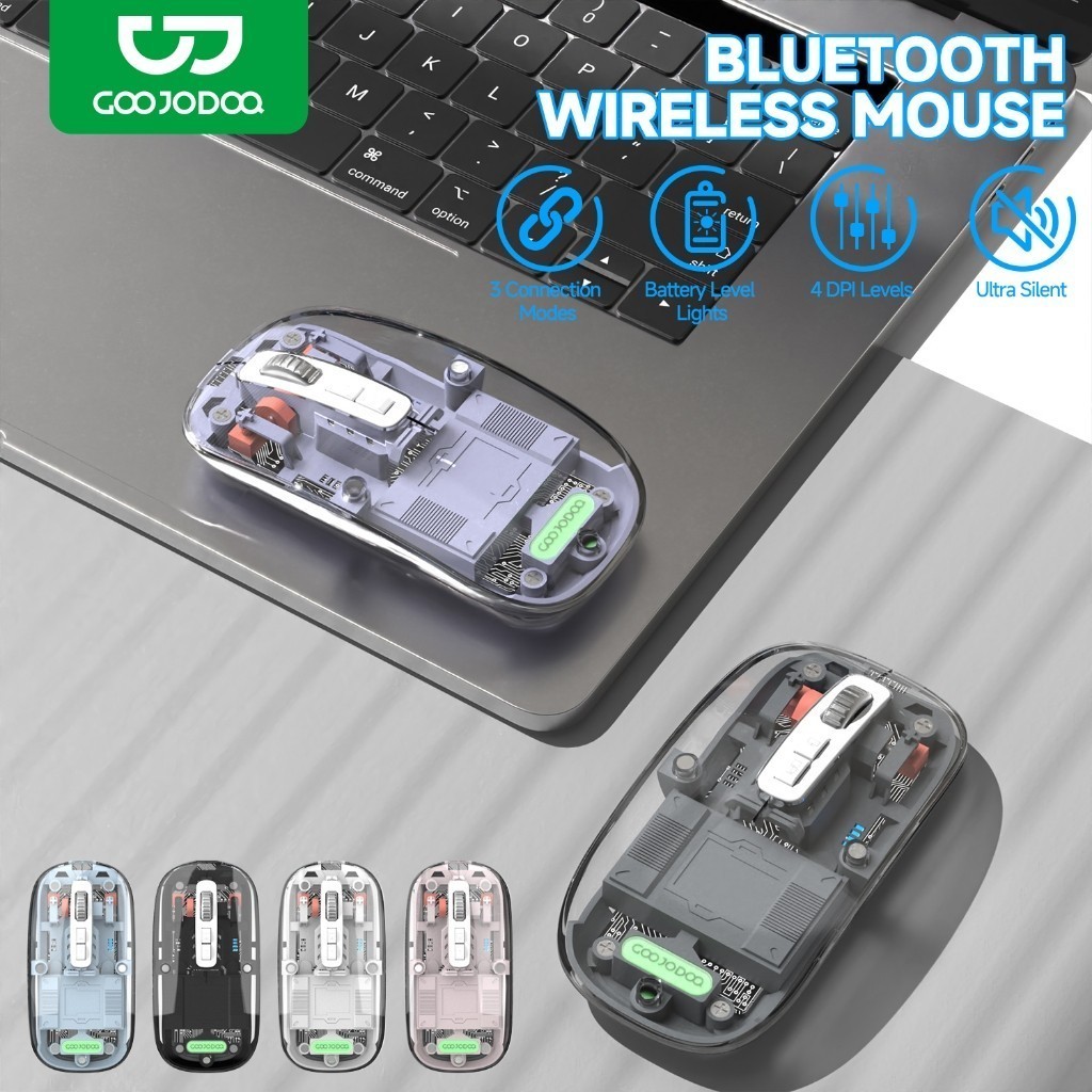 GOOJODOQ Wireless Mouse Transparent Bluetooth Mouse Wireless DPI for ...