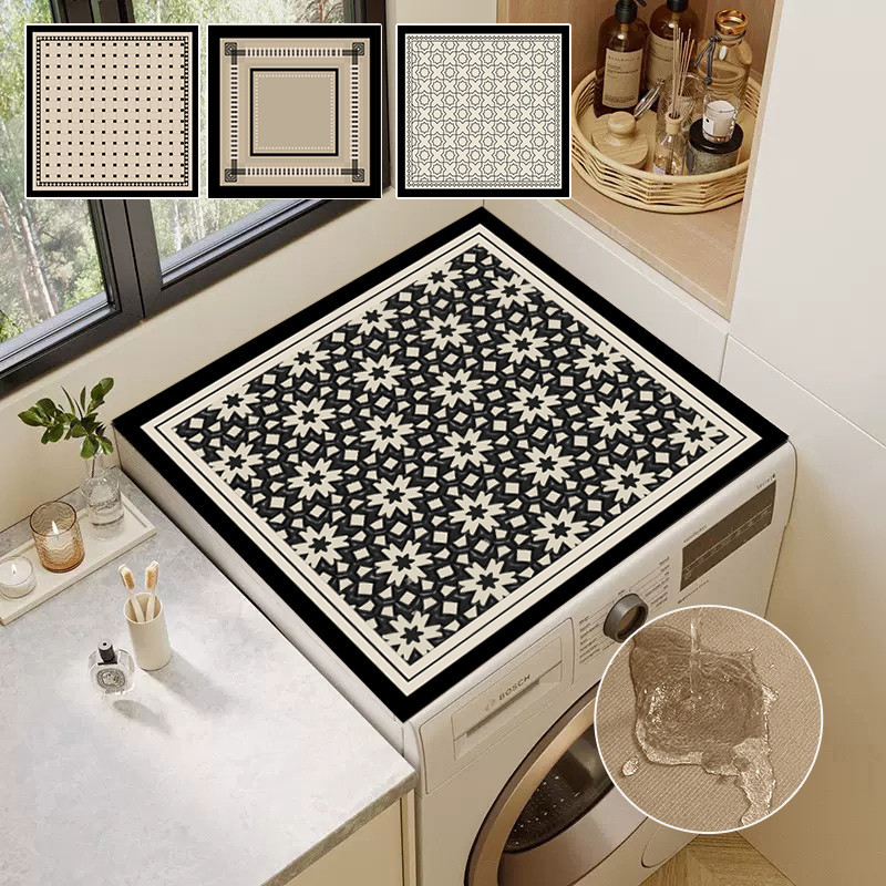 Washing Machine Dustproof Mat Minimalist Table Mat Retro Square Coffee ...