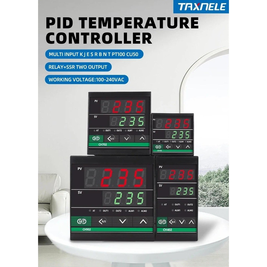 PID Thermostat CH102 CH402 CH702 CH902 Temperature Controller Regulator Dual Output Universal ...