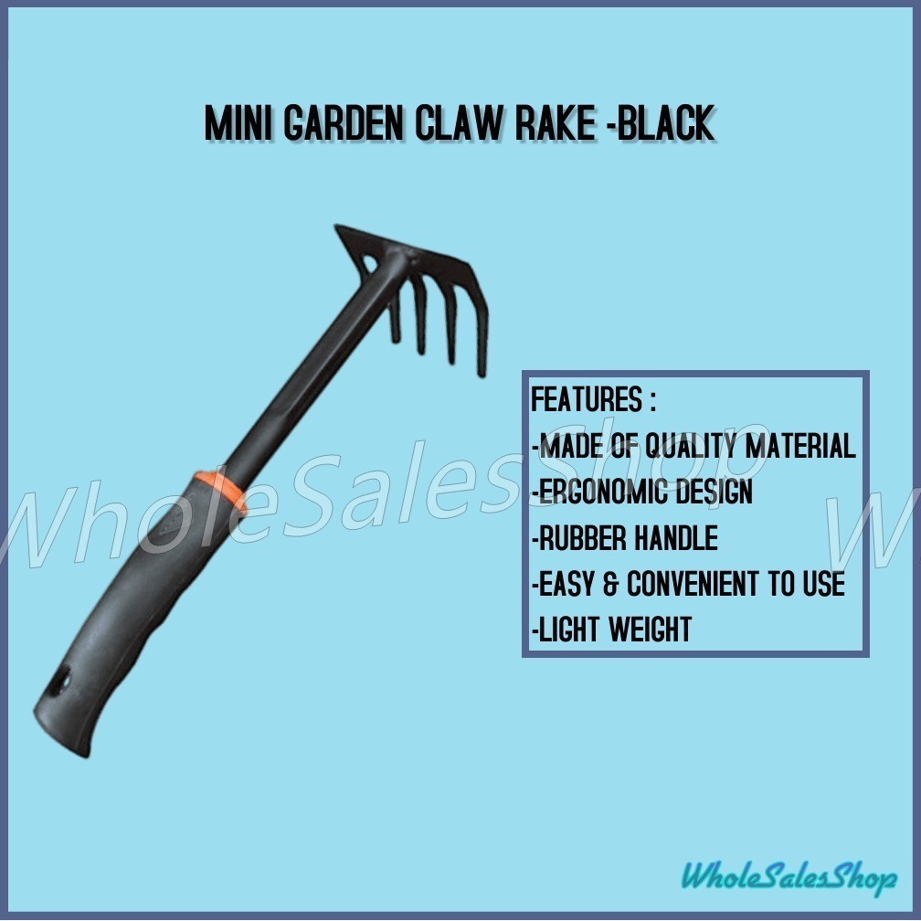 MINI GARDEN CLAW RAKE GARDEN TOOL -BLACK | Shopee Malaysia