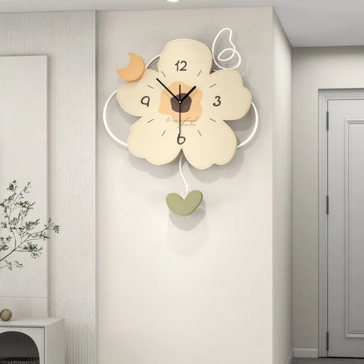 Jam Dinding Bunga Kayu Gaya Krim Perancis, Jam Penunjuk Logam Digital ...