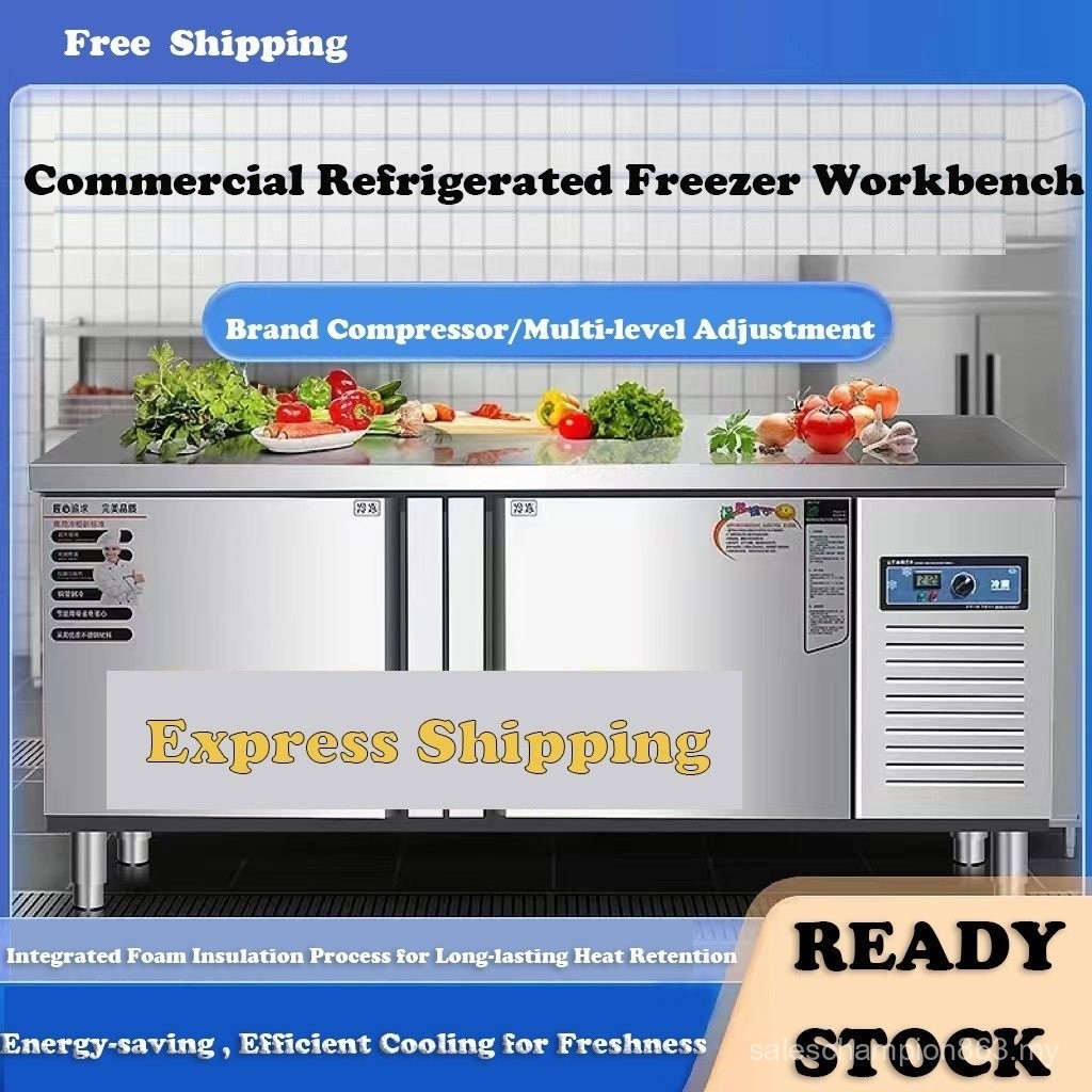Refrigerated Freezer Workbench Stainless Steel Kitchen Commercial ...