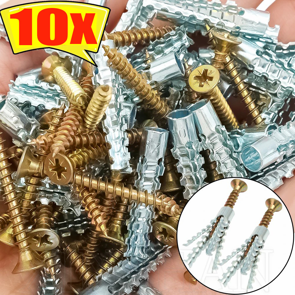 10/20/30 Sets Expansion Bolt Fastener - Solid Serrated Thorny Wall ...