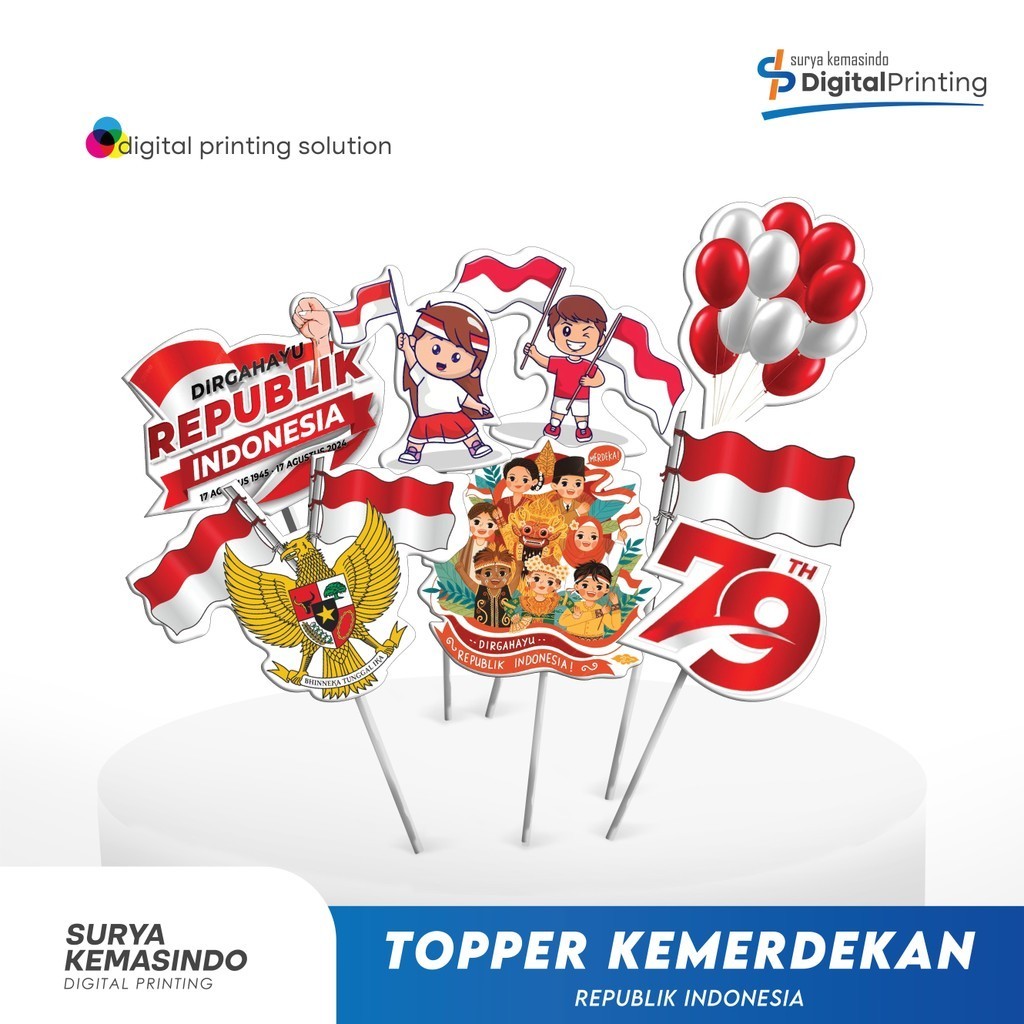 Topper Tumpeng/Cake Independence Day RI/Anniversary/August 17th 1945 ...