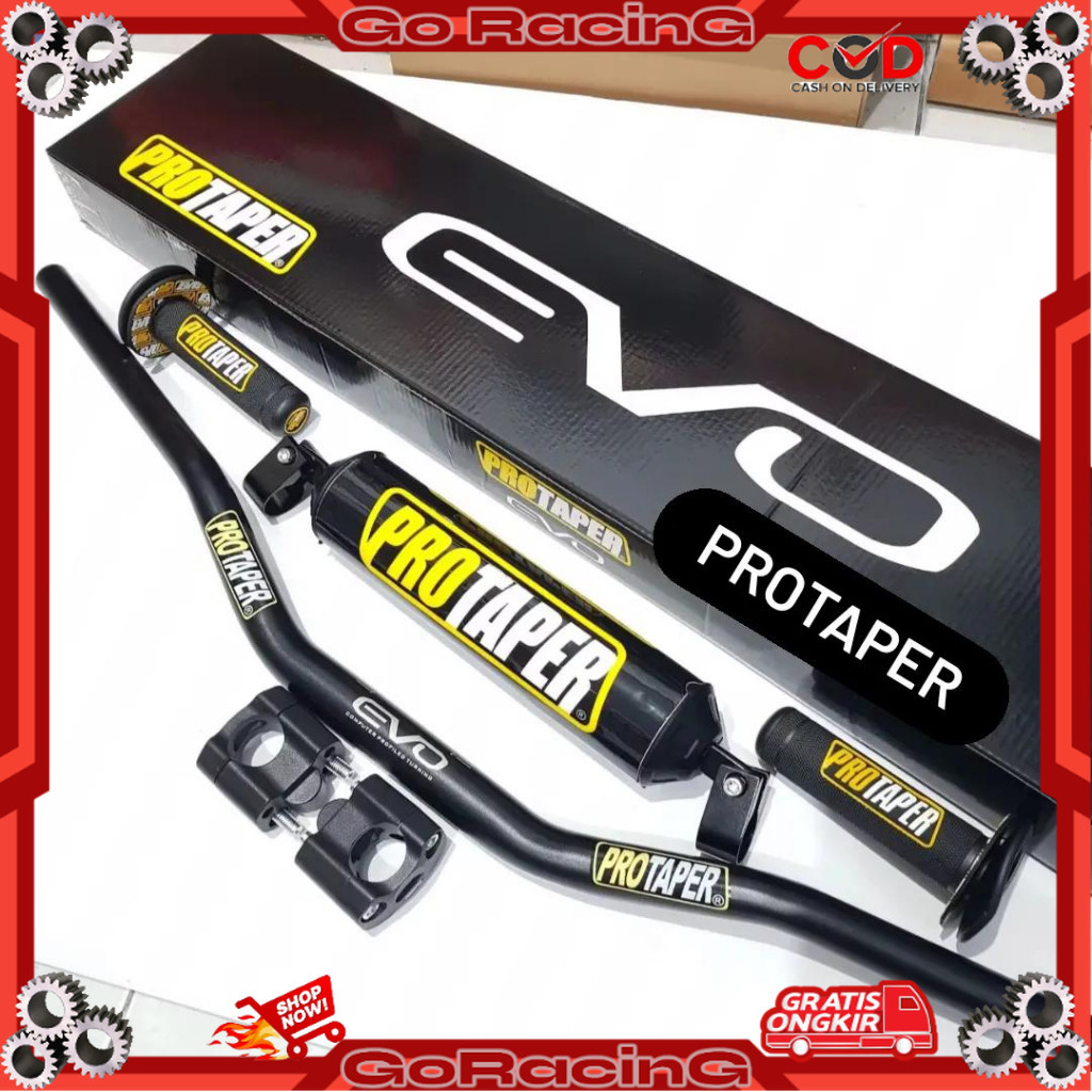 HITAM PROTAPER Black EVO Low Handlebar SET Foam Handlebar Cross ...