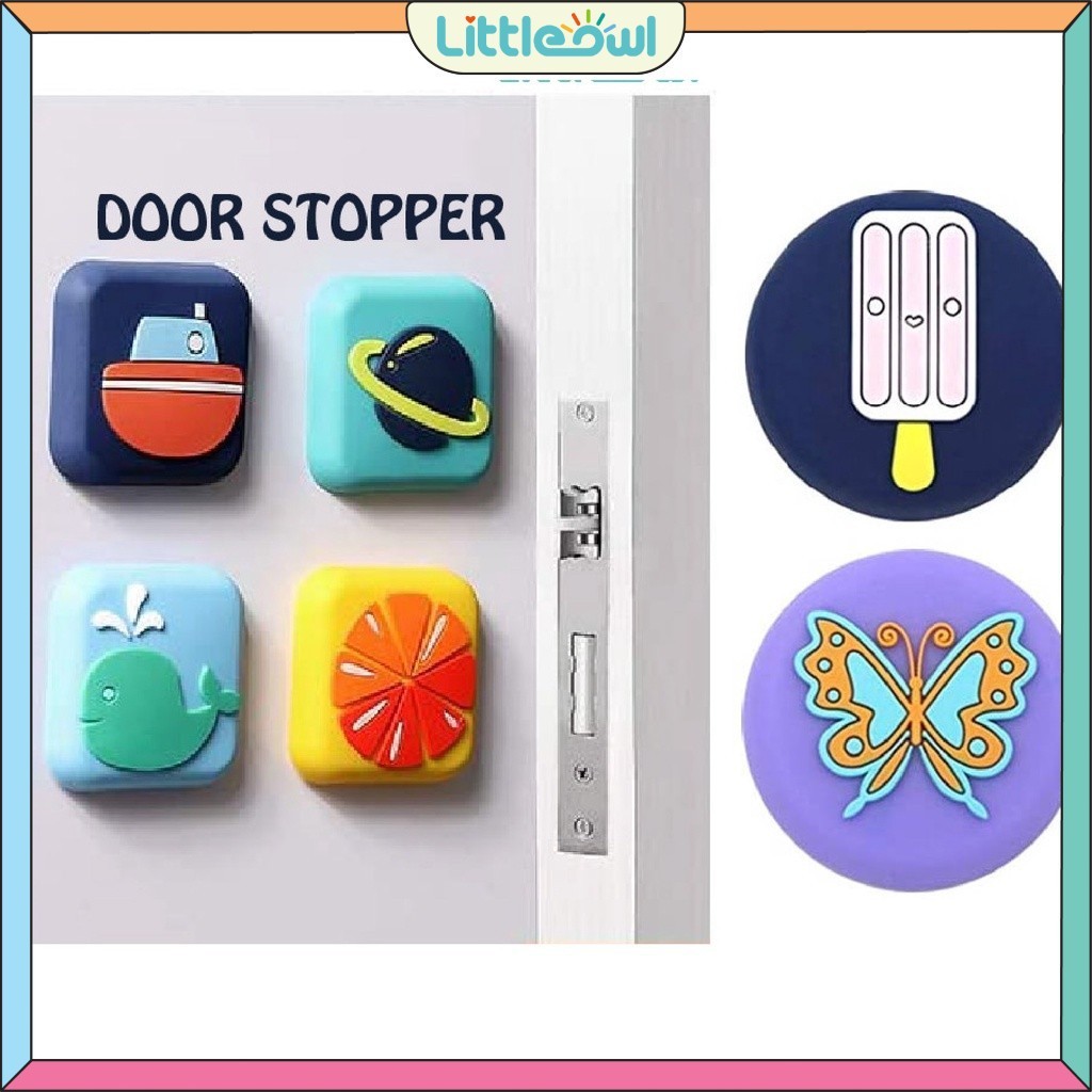 Cute Cartoon Door Stopper Wall Protector Rubber Door Handle Bumper ...