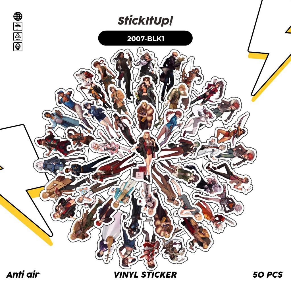 50 Pcs Sticker Pack GAME SERIES BLACK SURVIVAL CHARARCTER MIX 01 Cute ...