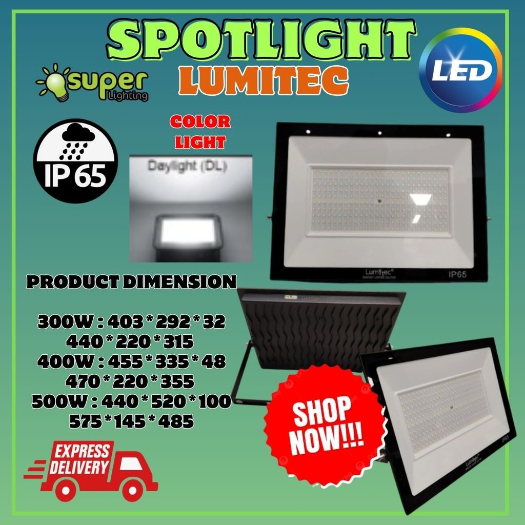 [READY STOCK] {LUMITEC} LED SPOTLIGHT/FLOODLIGHT 300W,400W,500W | WHITE 6500K | Shopee Malaysia