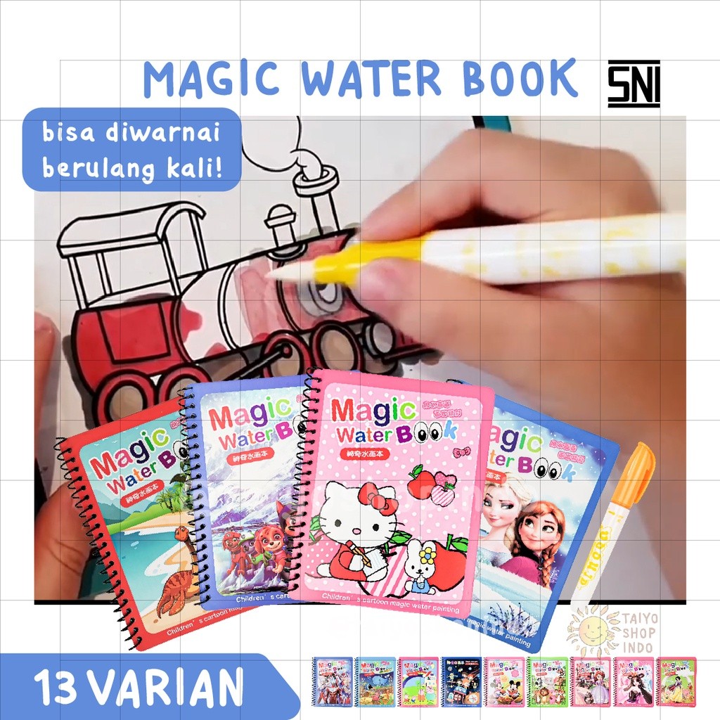 Taiyo Children's Toy Magic Water Book Magic Water Book Color Drawing ...