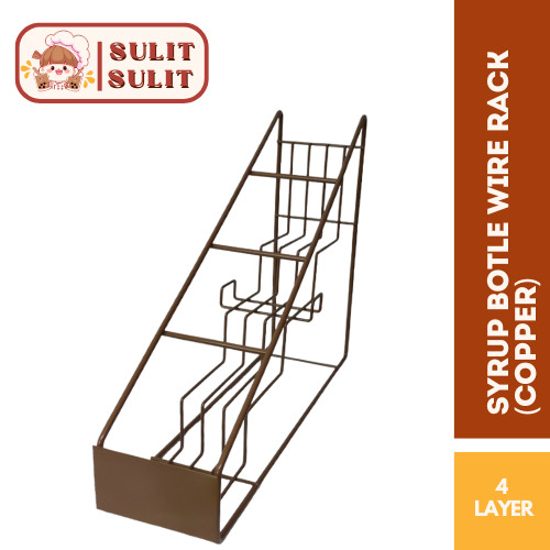 Syrup Bottle Rack 4Layer Black/Copper /Coffee Syrup Rack/Wine Rack ...