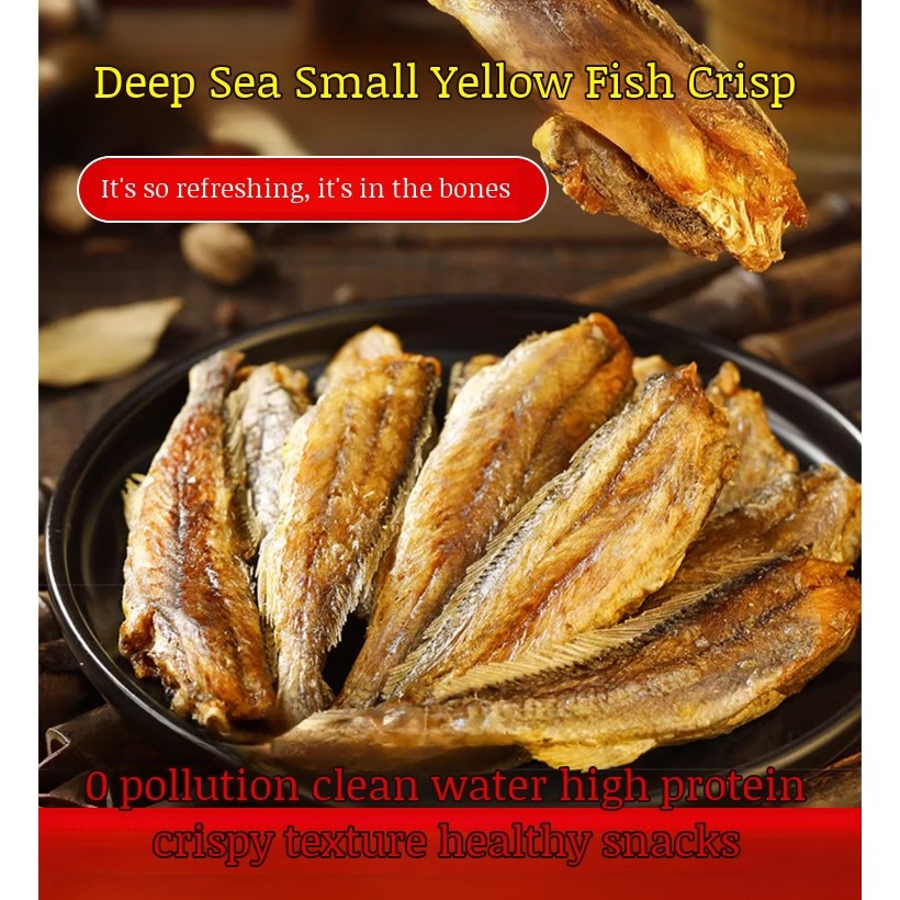 【Crunchy & High Calcium】Crispy Fish Chips/Yellow Croaker Snacks/Seafood ...