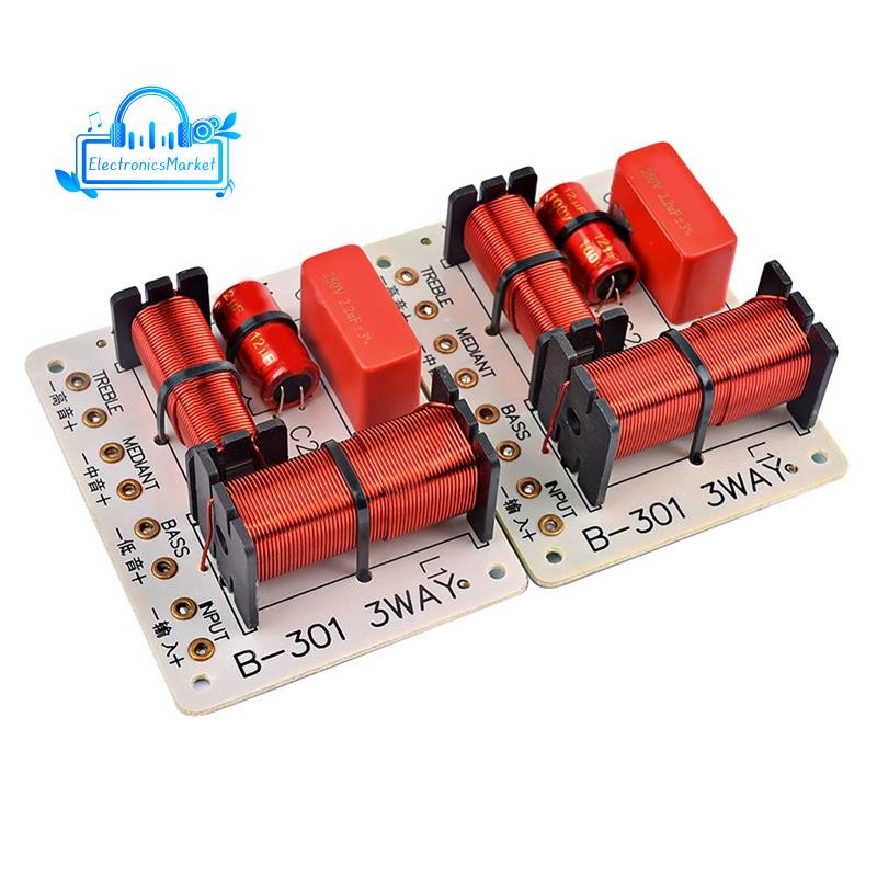 2Pcs 150W 3 Way Audio Speaker Crossover Treble + Midrange + Bass Crossover Speakers Filter ...