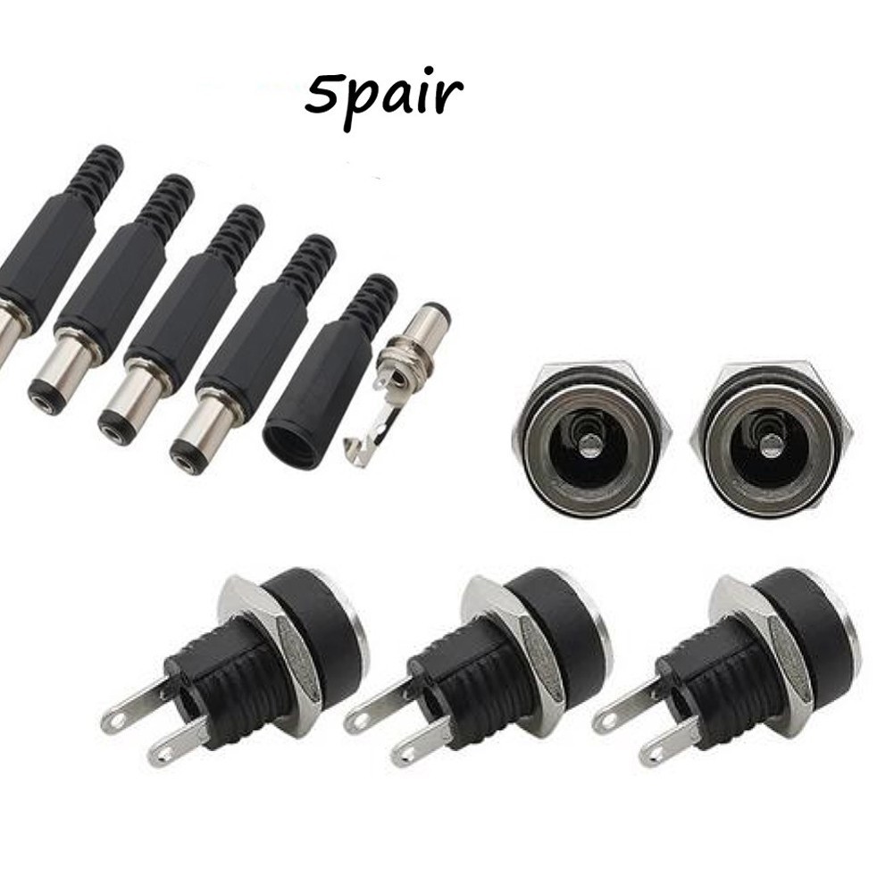 [Super] 5 Pair DC 12V Male Female Socket Panel Mount Barrel Jack Plug ...