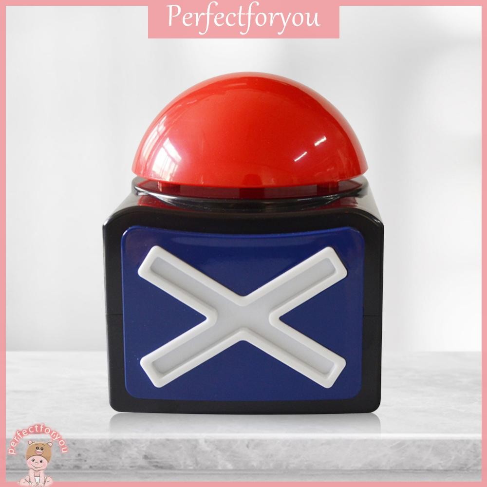 perfectFU Red Buzzer Alarm Button Box with Sound and Light Trivia Quiz ...