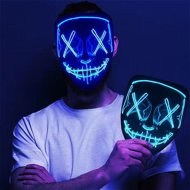 Wireless Halloween Neon LED Mask Masque Masquerade Party Masks Light ...