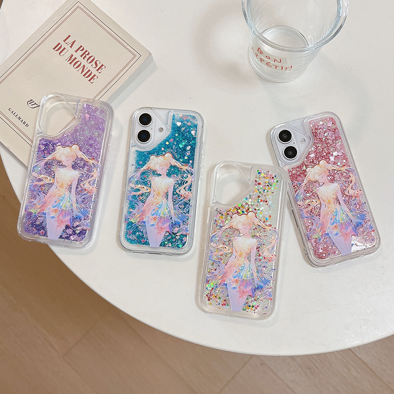 Sailor Moon Sparkling Powder Flowing Sand Phone Case For Samsung Galaxy ...