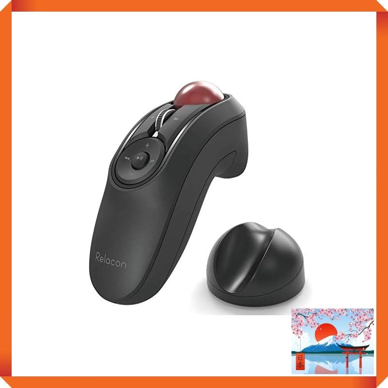 Elecom Trackball Mouse Handy Type with Media Control Button and Stand ...