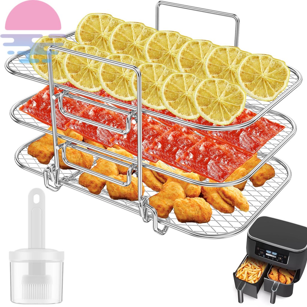 3 Layer Air Fryer Rack 304 Stainless Steel Air Fryer Grilling Rack ...