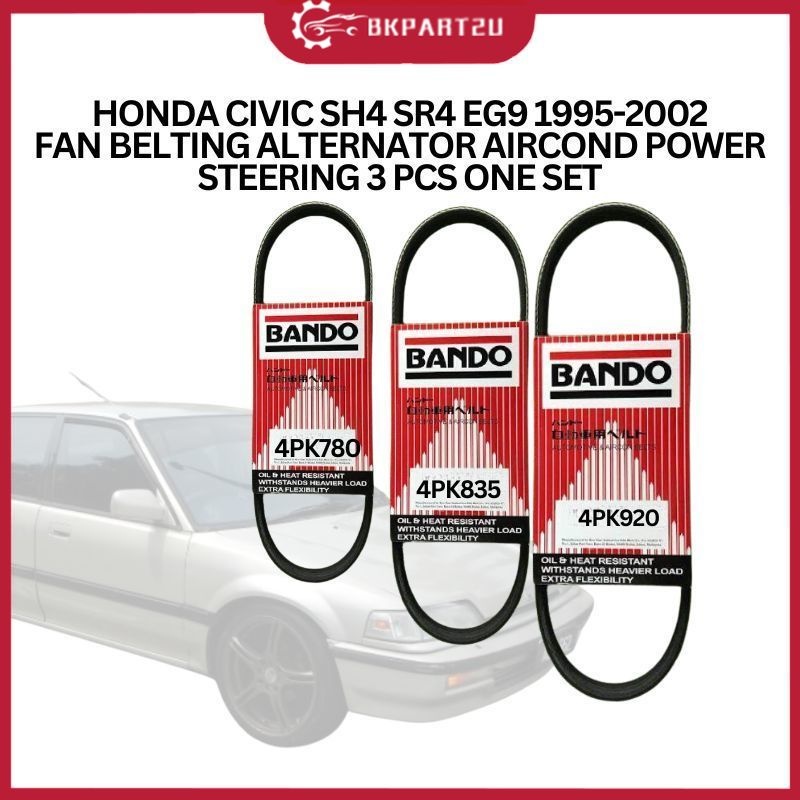 HONDA CIVIC SH4 SR4 EG9 1995-2002 FAN BELTING ALTERNATOR AIRCOND POWER ...