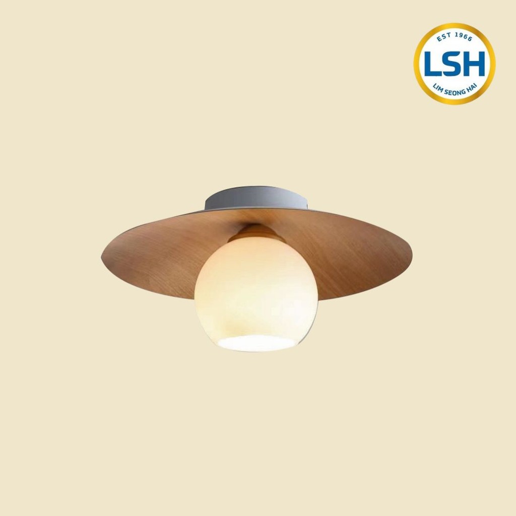 Muji Design Dark Wooden Flush Mount Ceiling Light IM-C24560 | Shopee ...