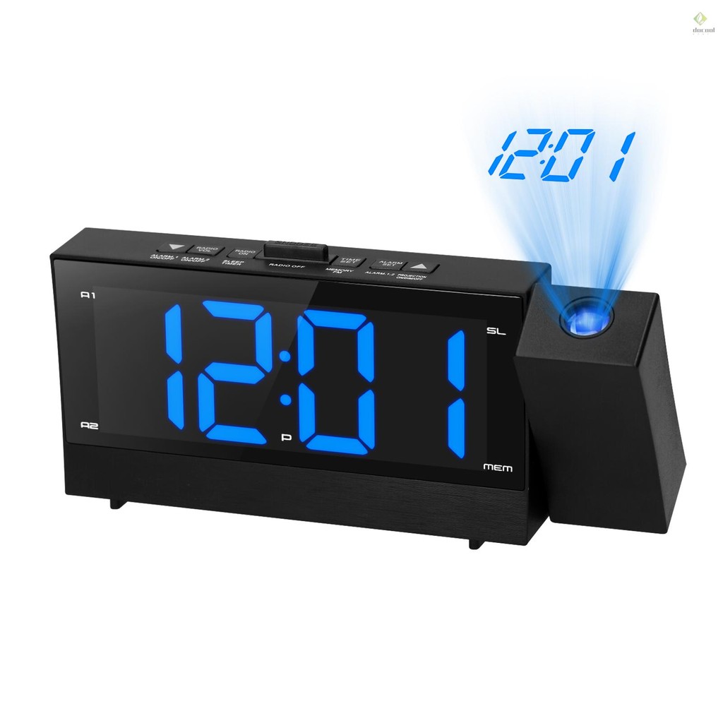 Digital Projection Alarm Clock with 6.4-inch Large Screen 3-in-1 180 ...