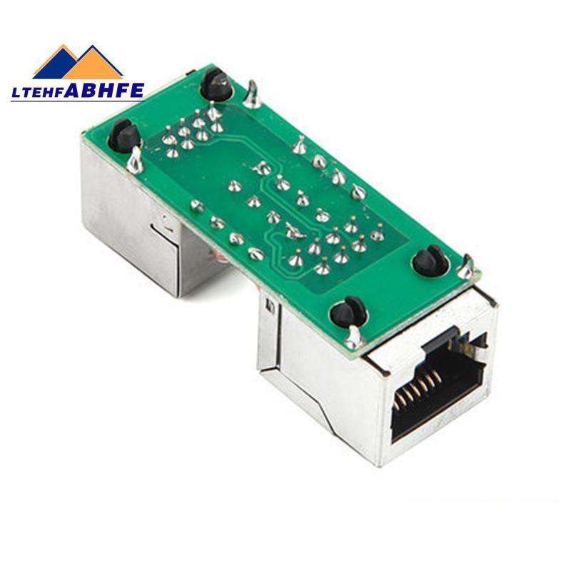 RJ45 Connector Double Ethernet Cable Adapter Network Extender Extension ...