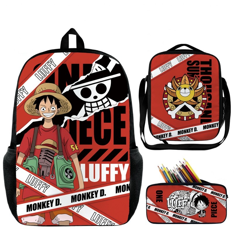 One Piece Luffy School Bag Combination Bag Fashionable Breathable ...