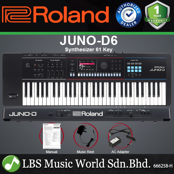 Roland JUNO-D6 61 Key Stage Keyboard Synthesizer with Synth Action ...