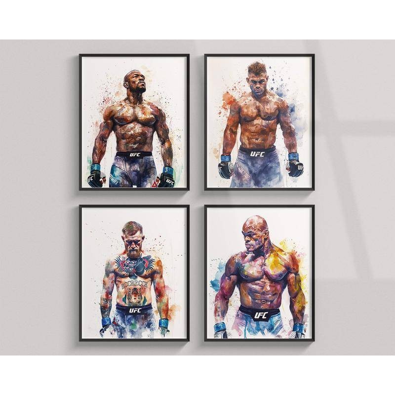 Watercolor UFC Posters Conor McGregor Jon Jones Anderson Da Silva ...