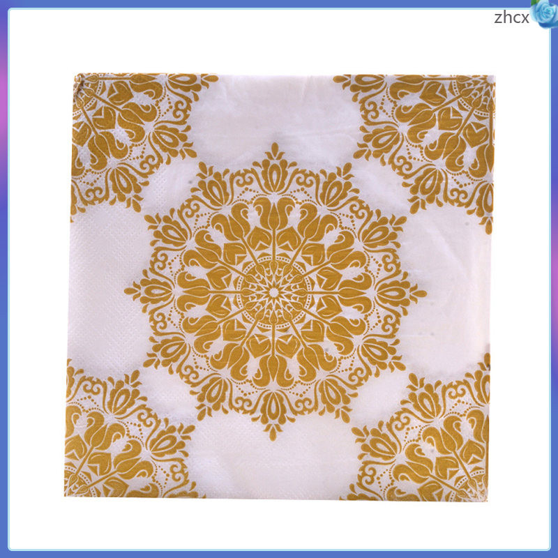 Bar Napkins Cocktail Tissue Paper Printed Christmas Dinner Gold ...