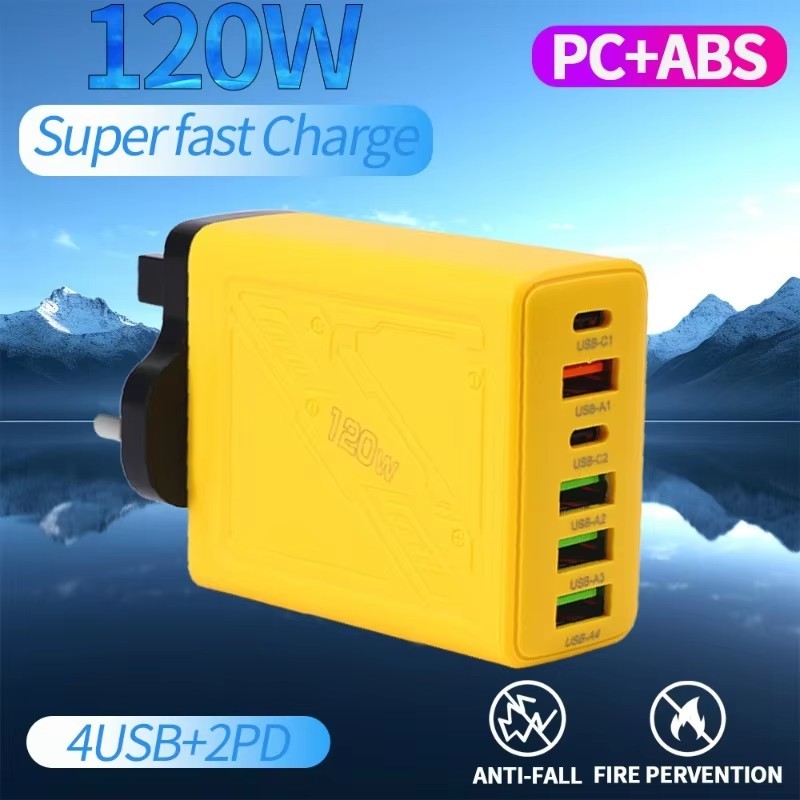 120W 4USB+2PD Super Fast Charging Charger - Wall Adapter Fast Charging ...