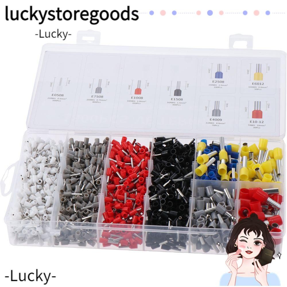 LUCKY 1800Pcs Wire Ferrules Terminals, 8 Sizes AWG 22-7 Ferrules ...