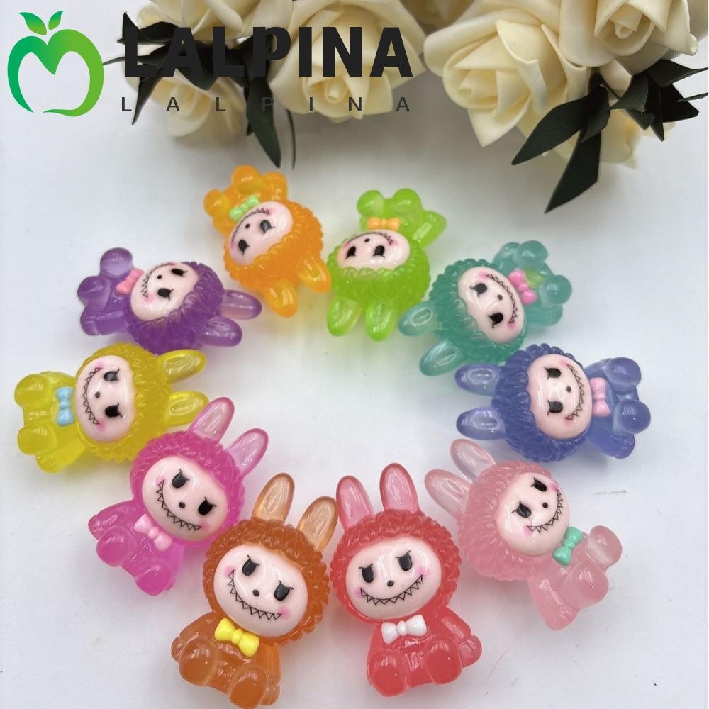 LALPINA Candy Color Labubu Dolls, Noctilucent Luminous Cartoon Resin ...