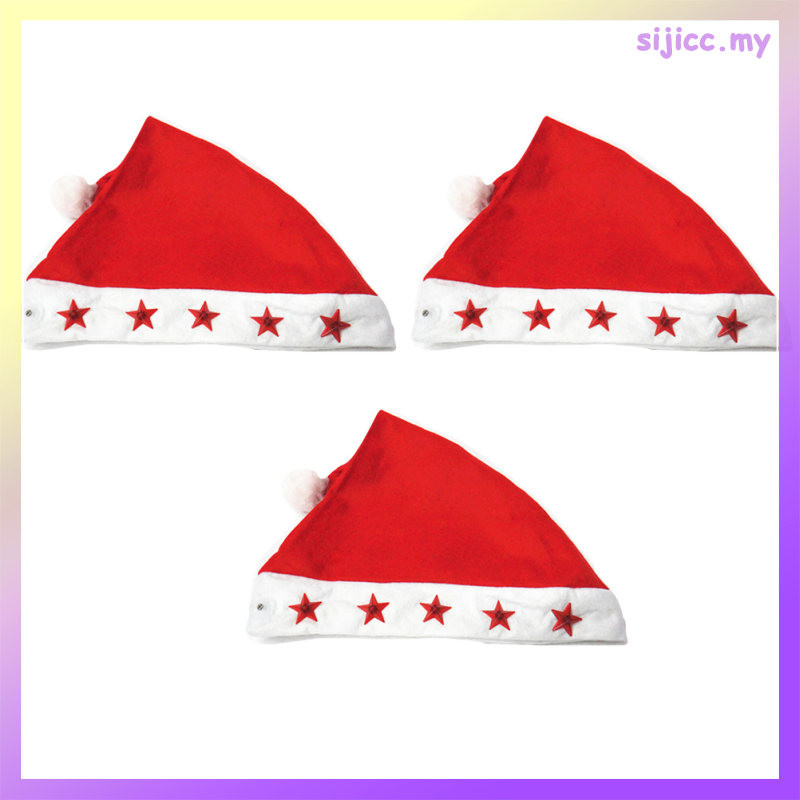 Electronic Santa Hat Caps Party Hats Red Performance Father Christmas ...