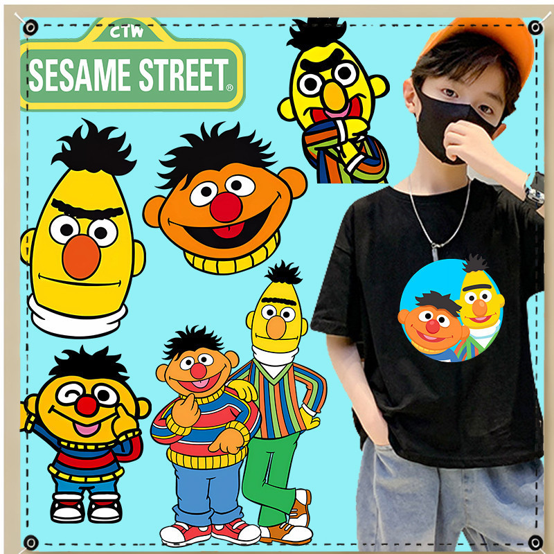 UV100 Sesame Street Heat Transfer Sticker Bert Ernie T-shirt DIY ...