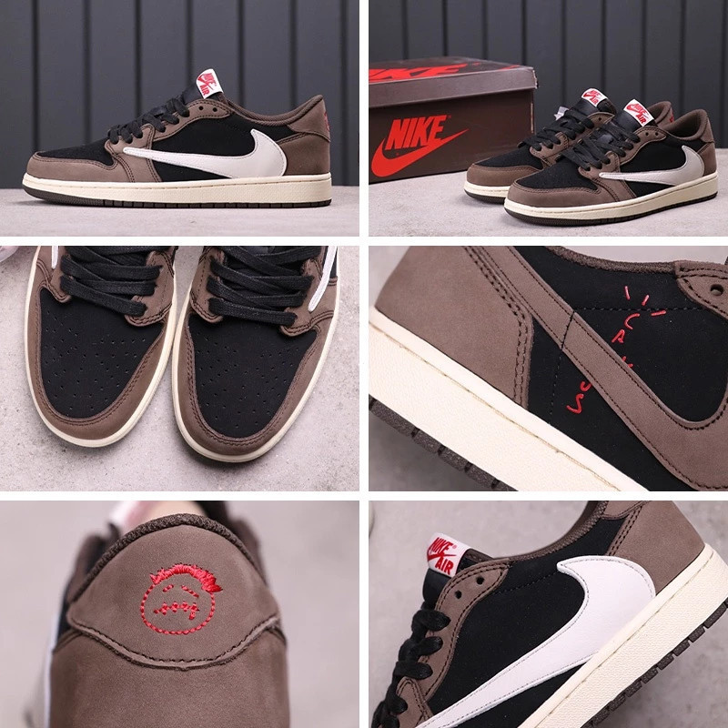 Travis Scott Air Jordan 1 Low OG Running Shoes Sneakers Unisex ...