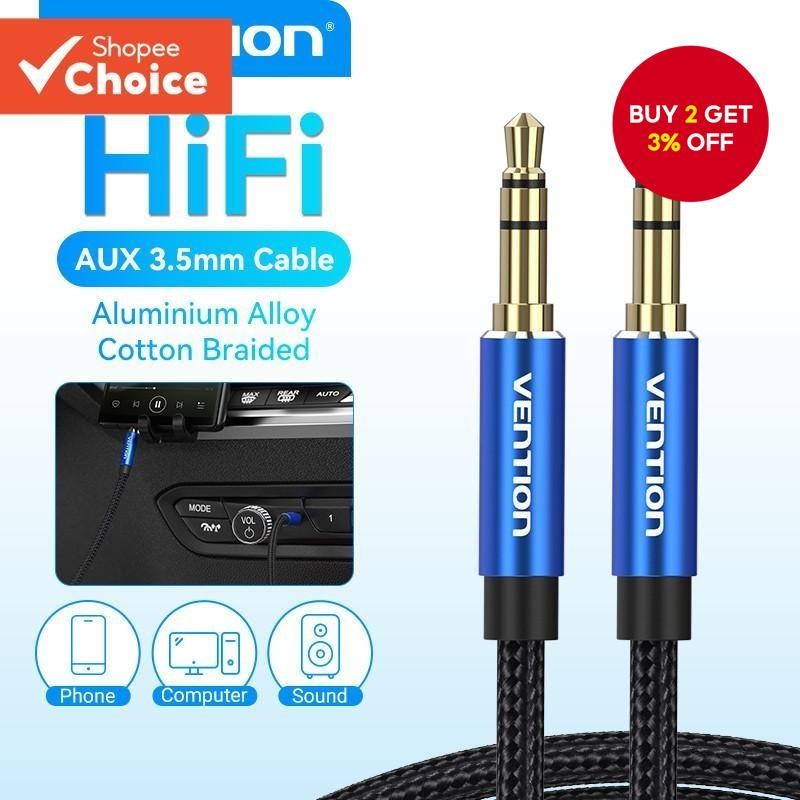 [Shopee Choice] Vention 3.5mm Male to Male Audio Cable HiFi Car AUX ...