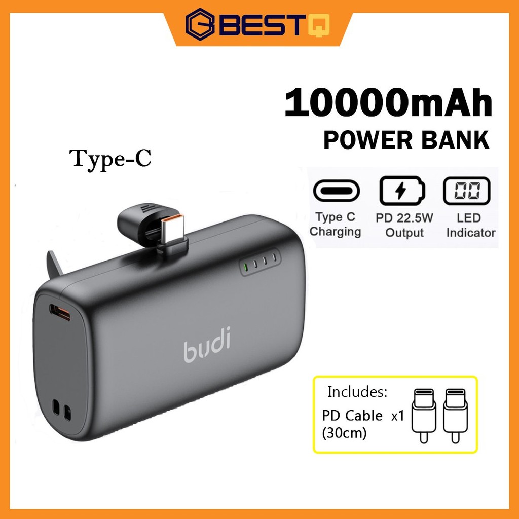 Budi PD 22.5W 10000mAH Mini Power Bank Portable Powerbank Type-C ...