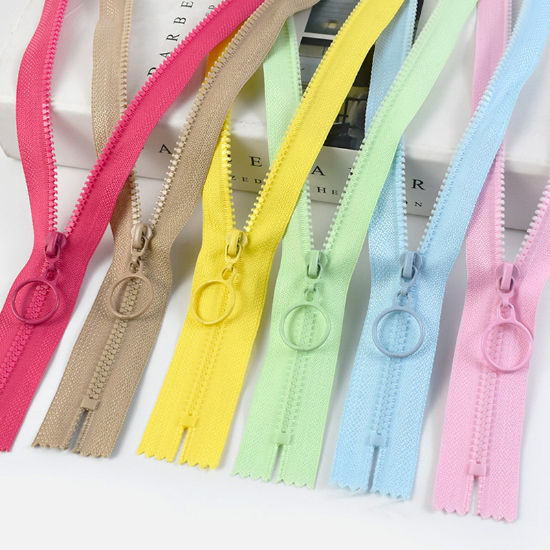 5Pcs 25/60cm 3# Resin Zippers Close&Open End Auto Lock Zip Puller Bag ...