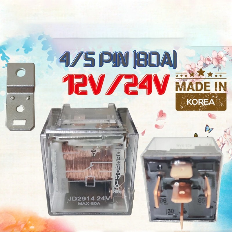 MOTUS 12V 24V 5 PIN Relay dengan LED 87A (150A) Kalis Air Universal ...
