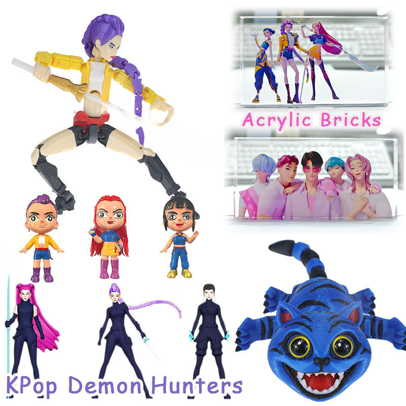 KPop Demon Hunters Rumi 3D Printed Toys 6pcs HUNTR/X Action Figure ...