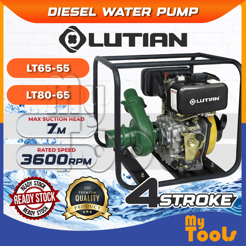 Mytools LUTIAN Diesel Water Pump LT65-55 / LT80-65 Air-Cooled 4-Stroke ...