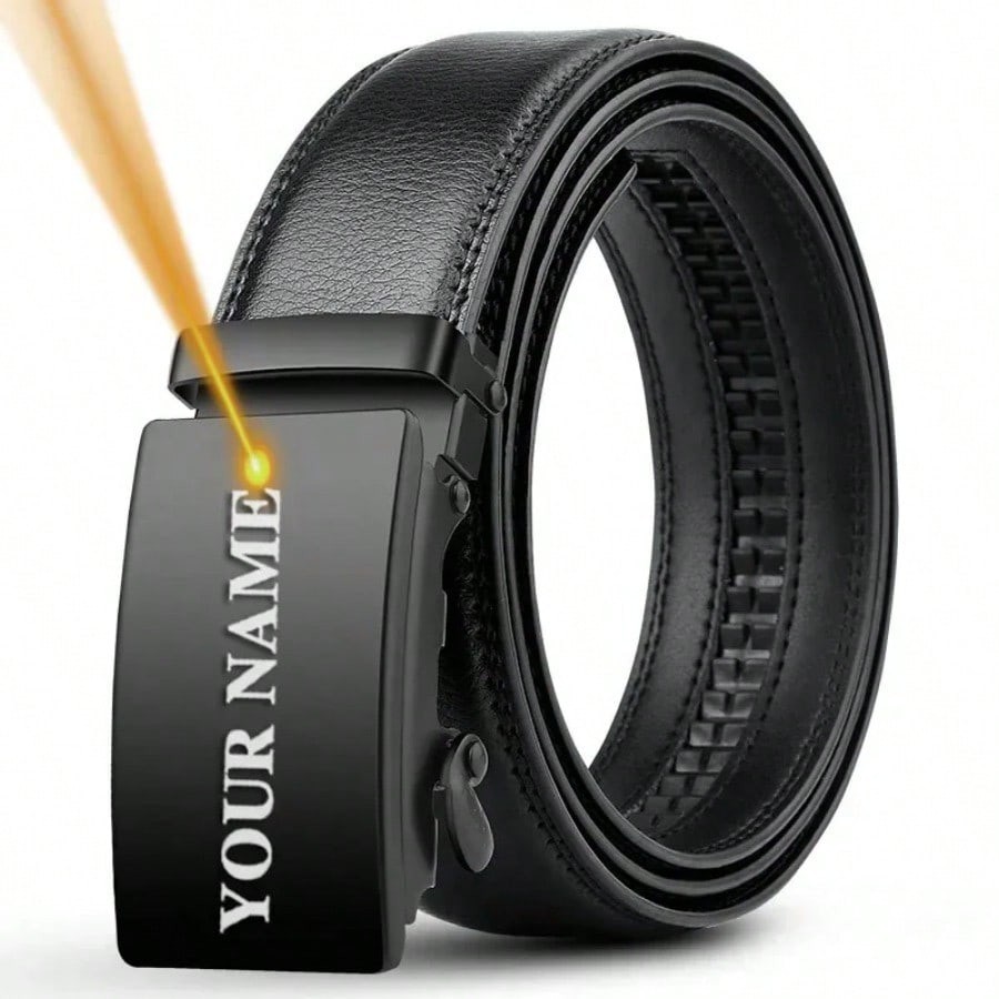 Personalized Belt Men Gift Engraved Custom Name LOGO Automatic Buckle ...