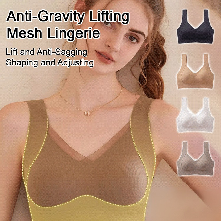 Anti-Sagging Anti-Gravity Lift Mesh Traceless Sports Underwear Strong Support Gather Non ...
